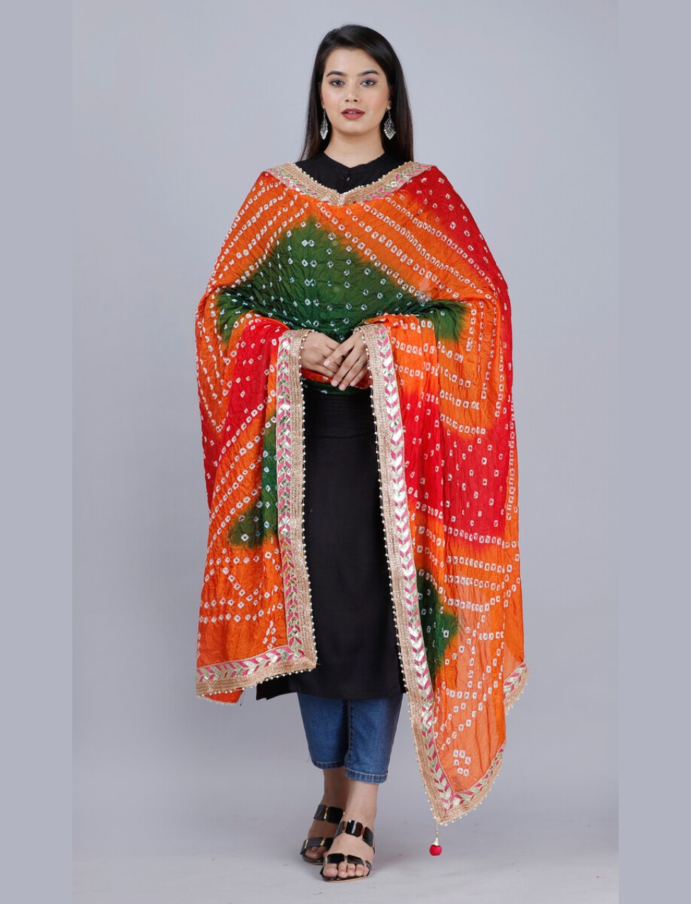 Buy Silk Bandhani Dupatta Online | Traditional Dupatta