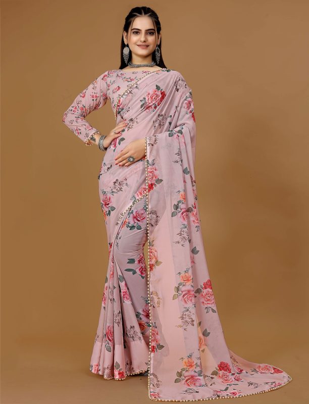 Rose Floral Readymade Saree | Shop Now at Indifeels Australia
