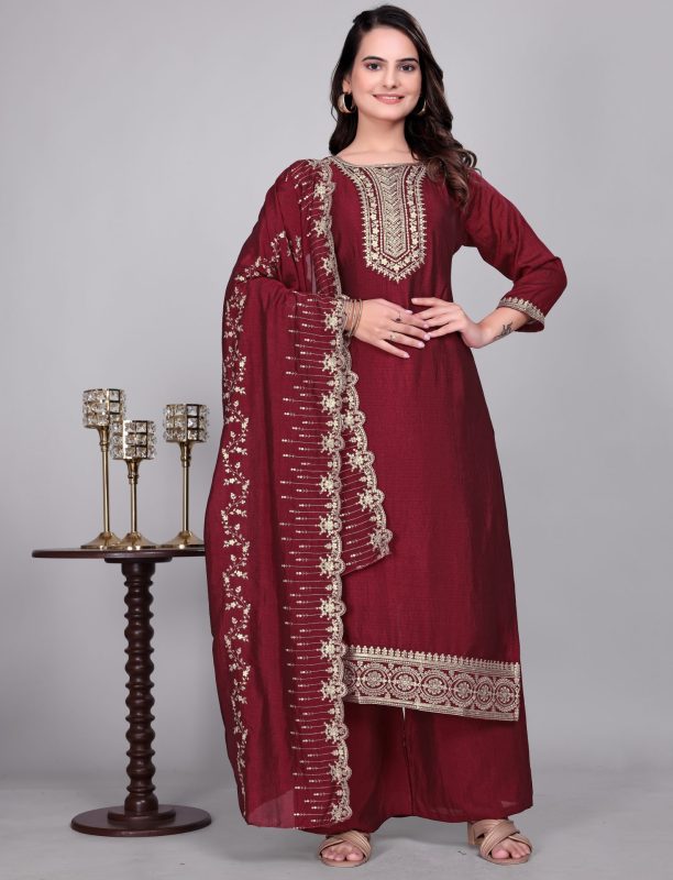 Women Embroidery Plazo Suit - IndiFeels Australia
